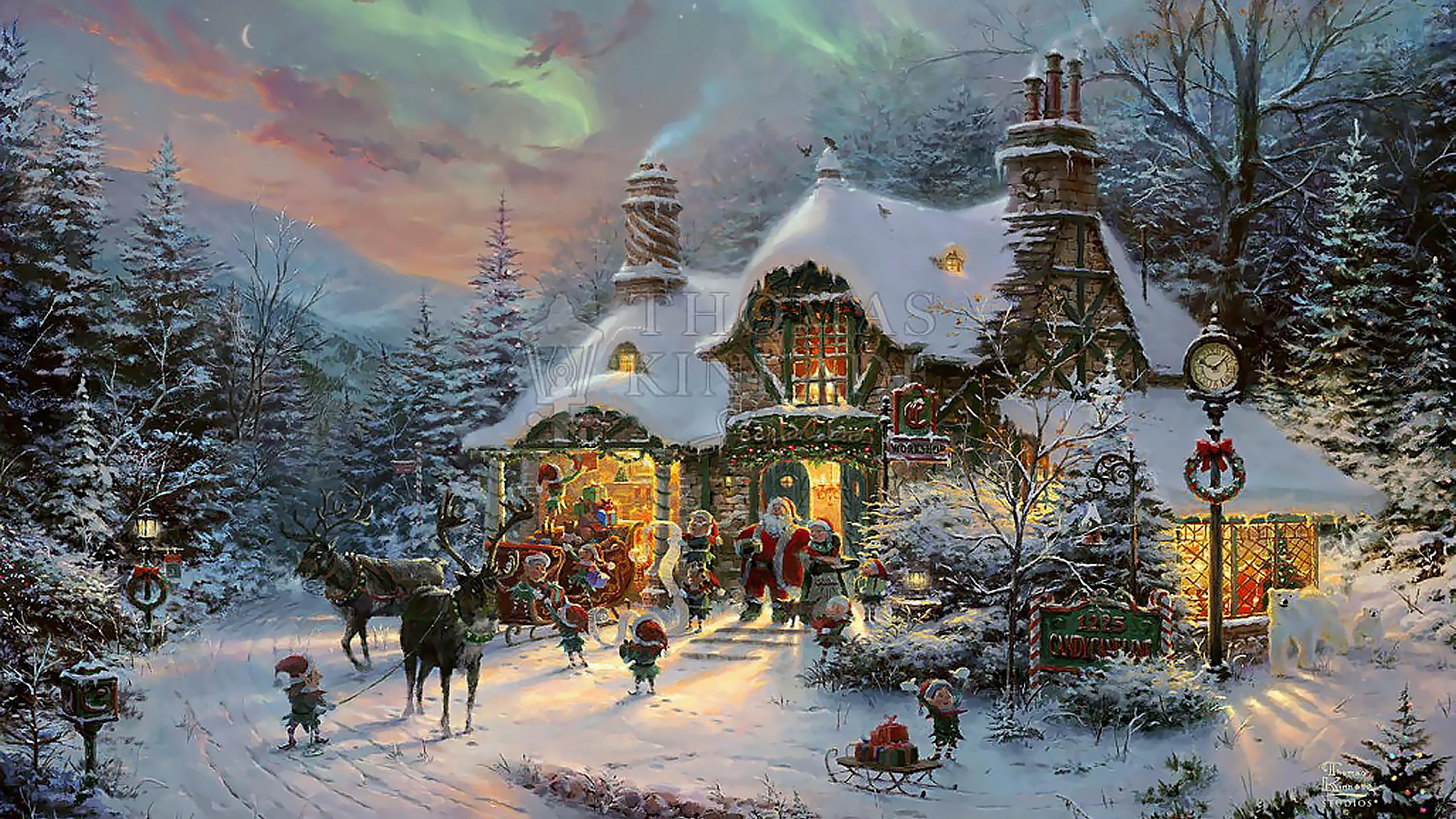 Thomas Kinkade Winter Desktop Wallpapers - Top Free Thomas Kinkade ...