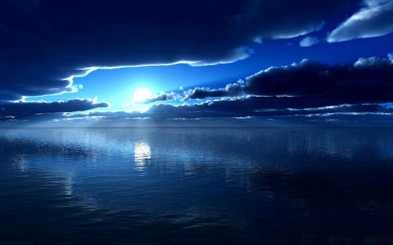 Blue Night Ocean Wallpapers - Top Free Blue Night Ocean Backgrounds ...
