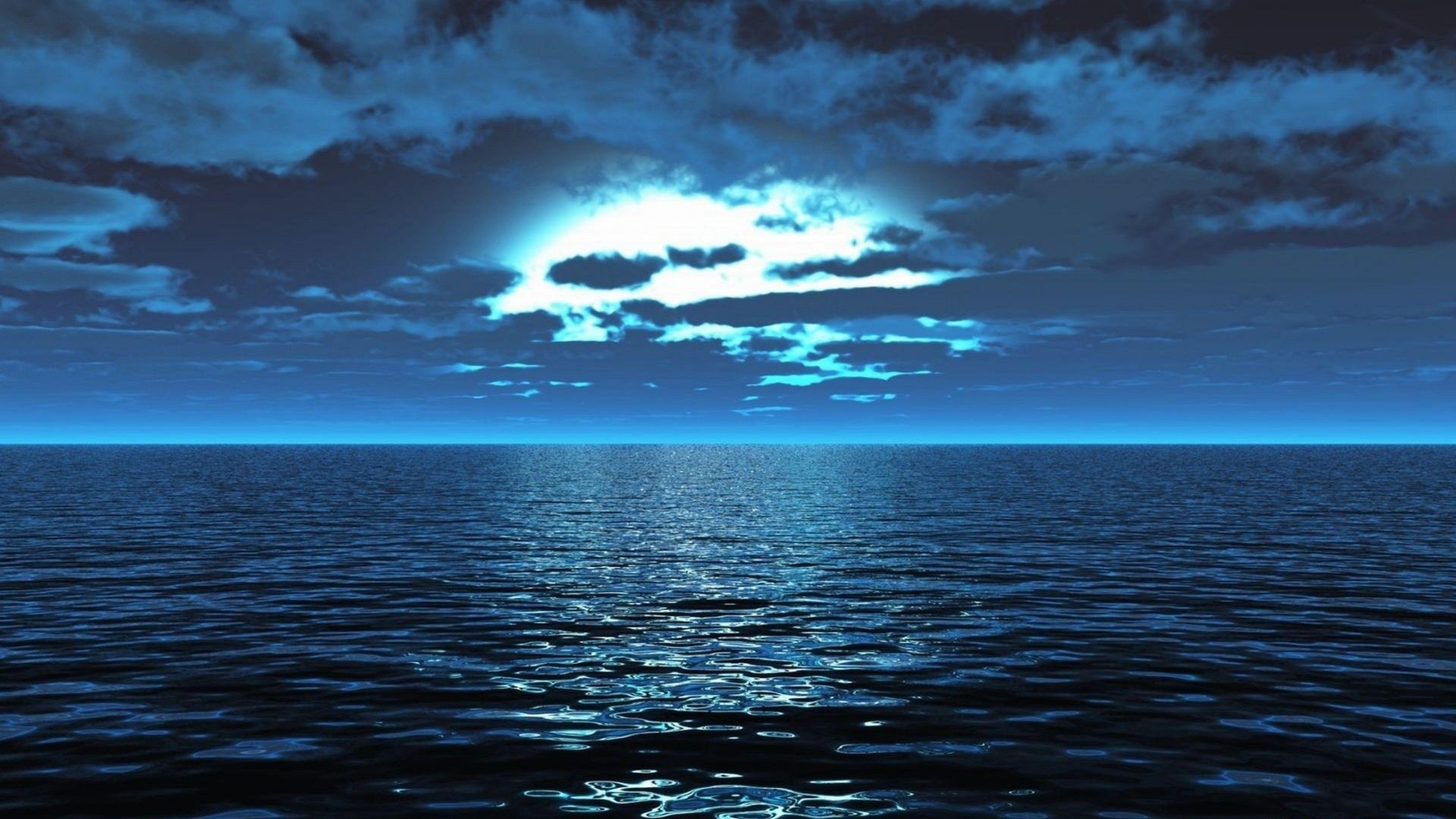 Blue Night Ocean Wallpapers - Top Free Blue Night Ocean Backgrounds ...