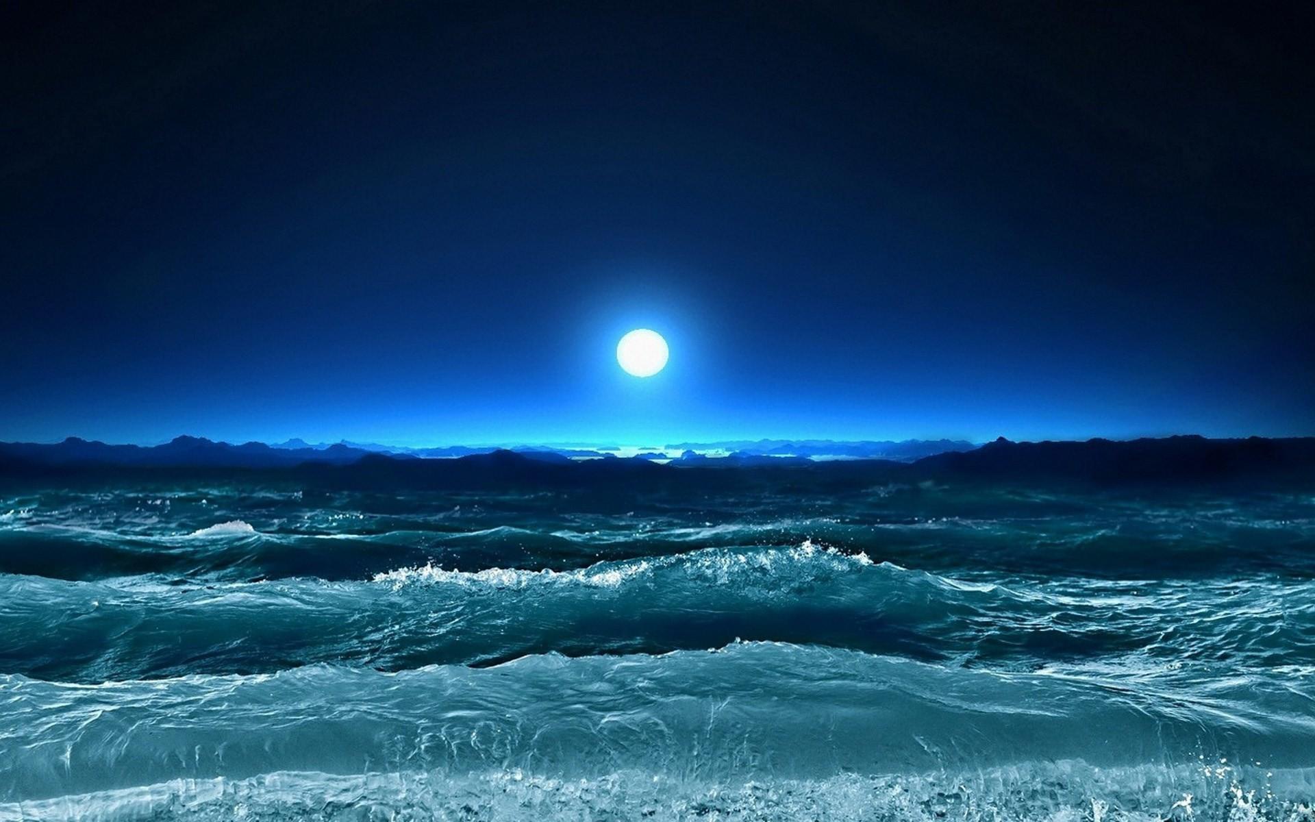Blue Night Ocean Wallpapers - Top Free Blue Night Ocean Backgrounds ...