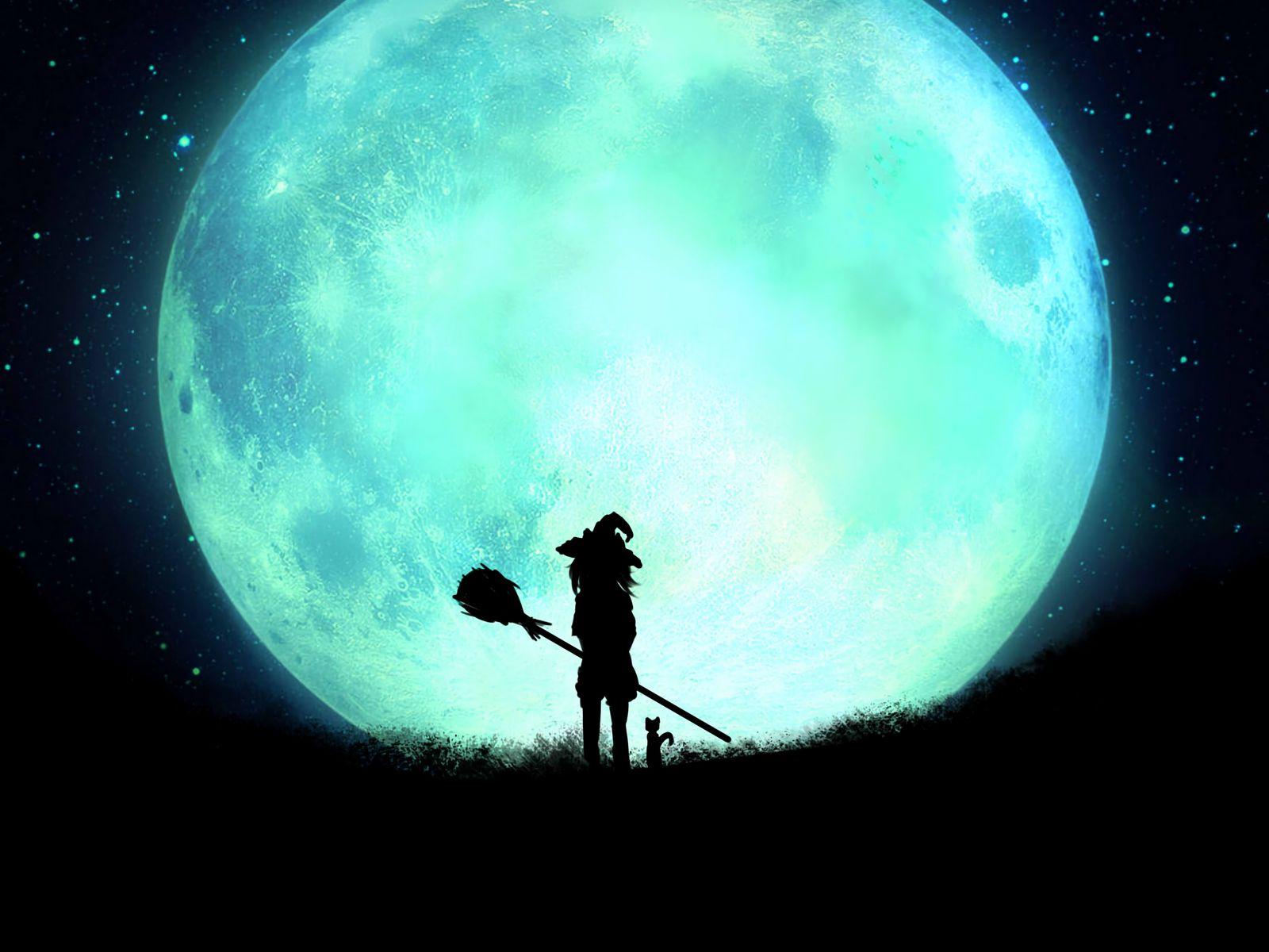 Moon Silhouette Wallpapers - Top Free Moon Silhouette Backgrounds ...