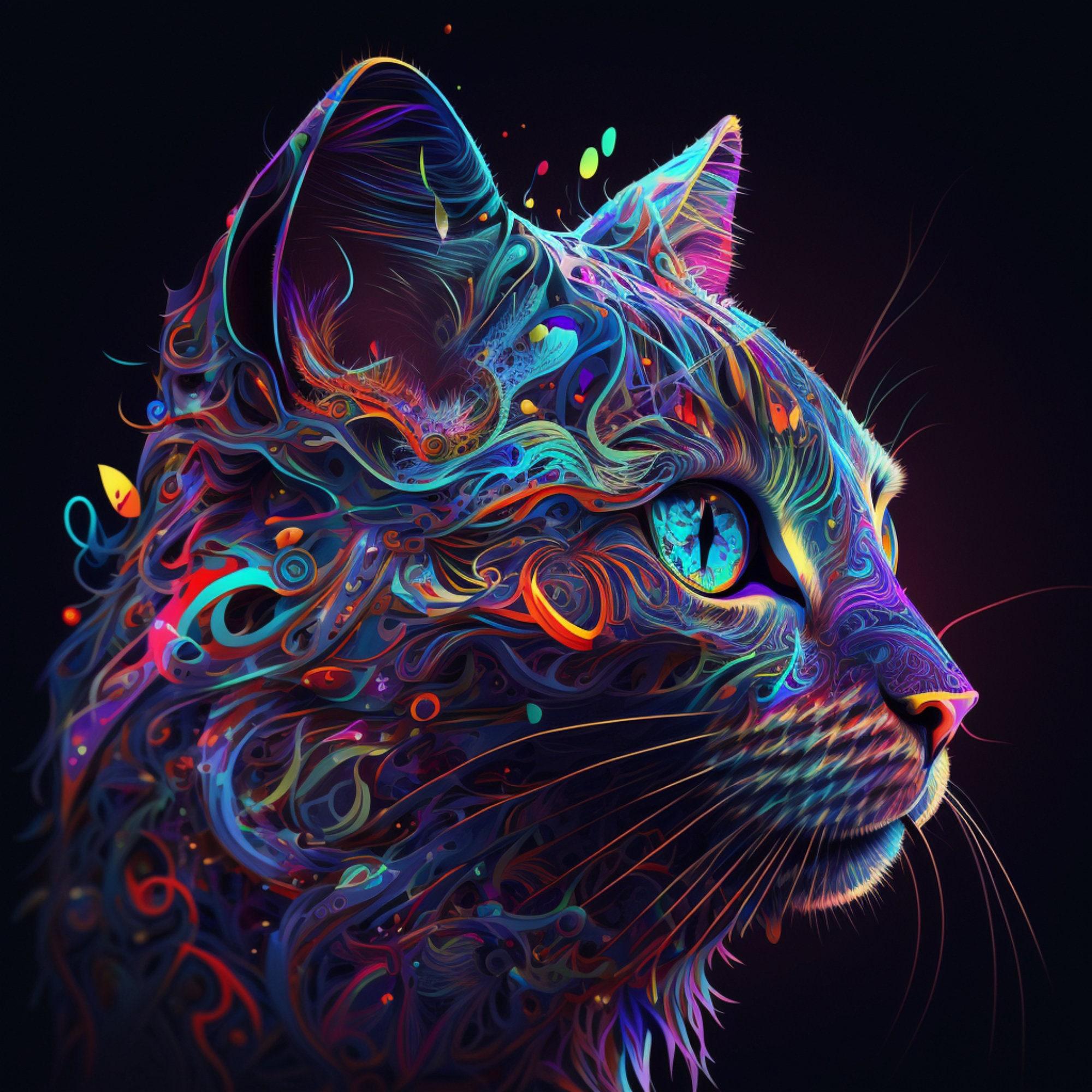 Psychedelic Cat Wallpapers - Top Free Psychedelic Cat Backgrounds ...