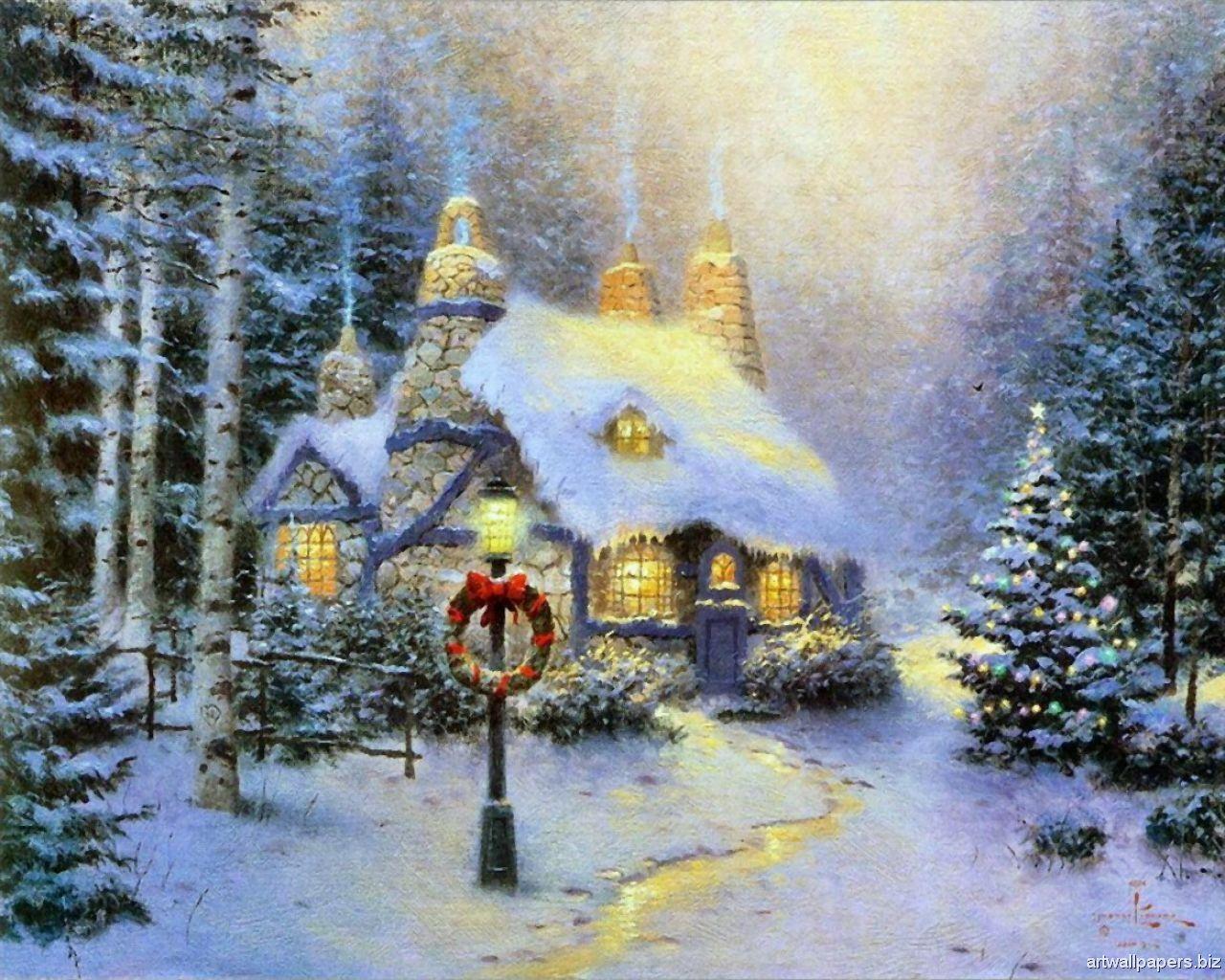 Thomas Kinkade Winter Wallpapers - Top Free Thomas Kinkade Winter ...