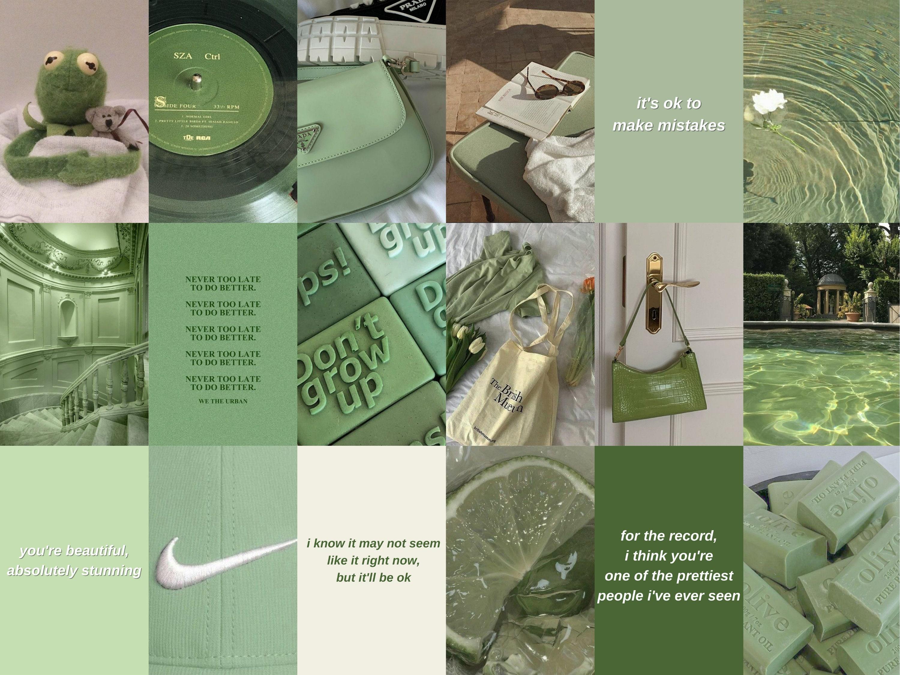 Green Aesthetic Collage Wallpapers - Top Free Green Aesthetic Collage ...