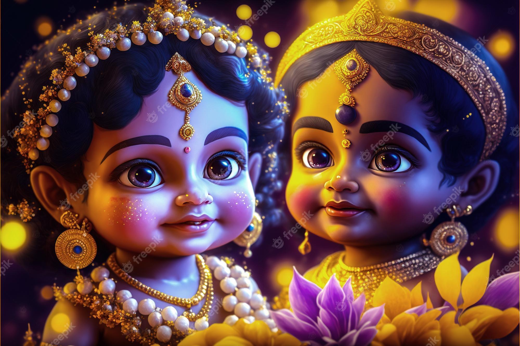 Little Krishna and Radha Wallpapers - Top Free Little Krishna and Radha ...