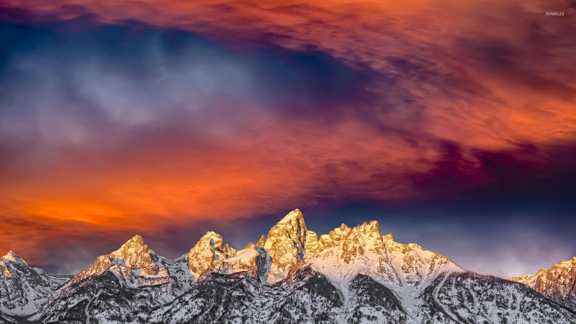 Snowy Mountain Sunset Wallpapers - Top Free Snowy Mountain Sunset ...
