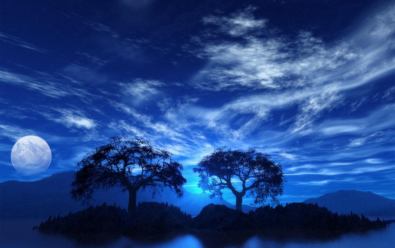 Blue Sky Moon Wallpapers - Top Free Blue Sky Moon Backgrounds ...