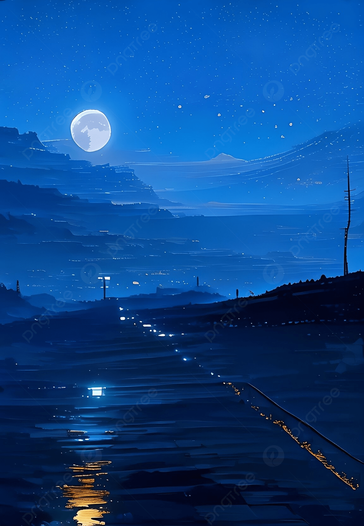 Blue Sky Moon Wallpapers - Top Free Blue Sky Moon Backgrounds ...