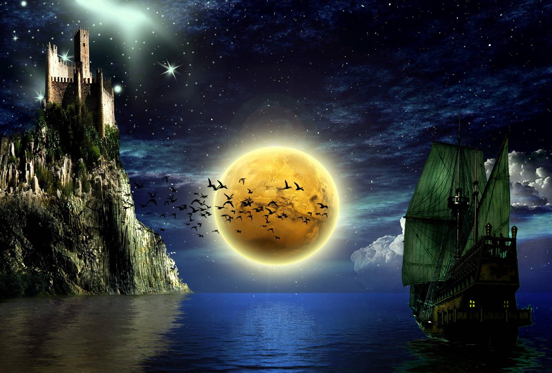 Golden Moon Wallpapers - Top Free Golden Moon Backgrounds - WallpaperAccess