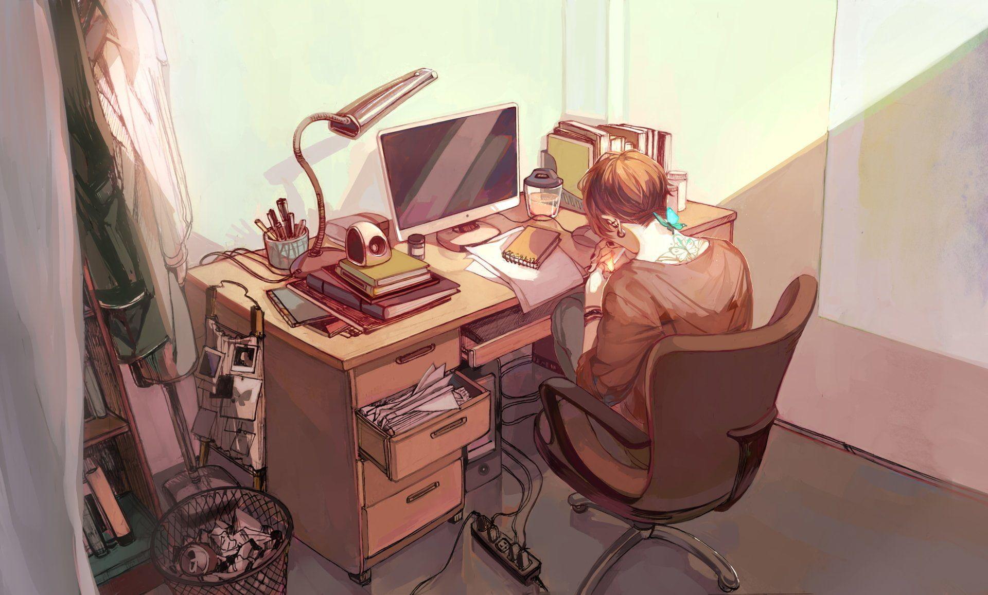 Anime Boy Studying Wallpapers - Top Free Anime Boy Studying Backgrounds ...
