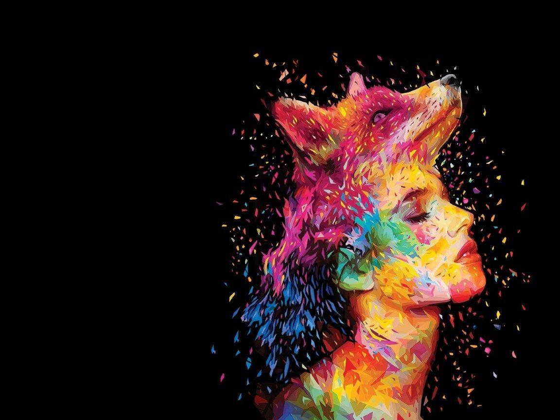 Colorful Wolf Wallpapers - Top Free Colorful Wolf Backgrounds ...