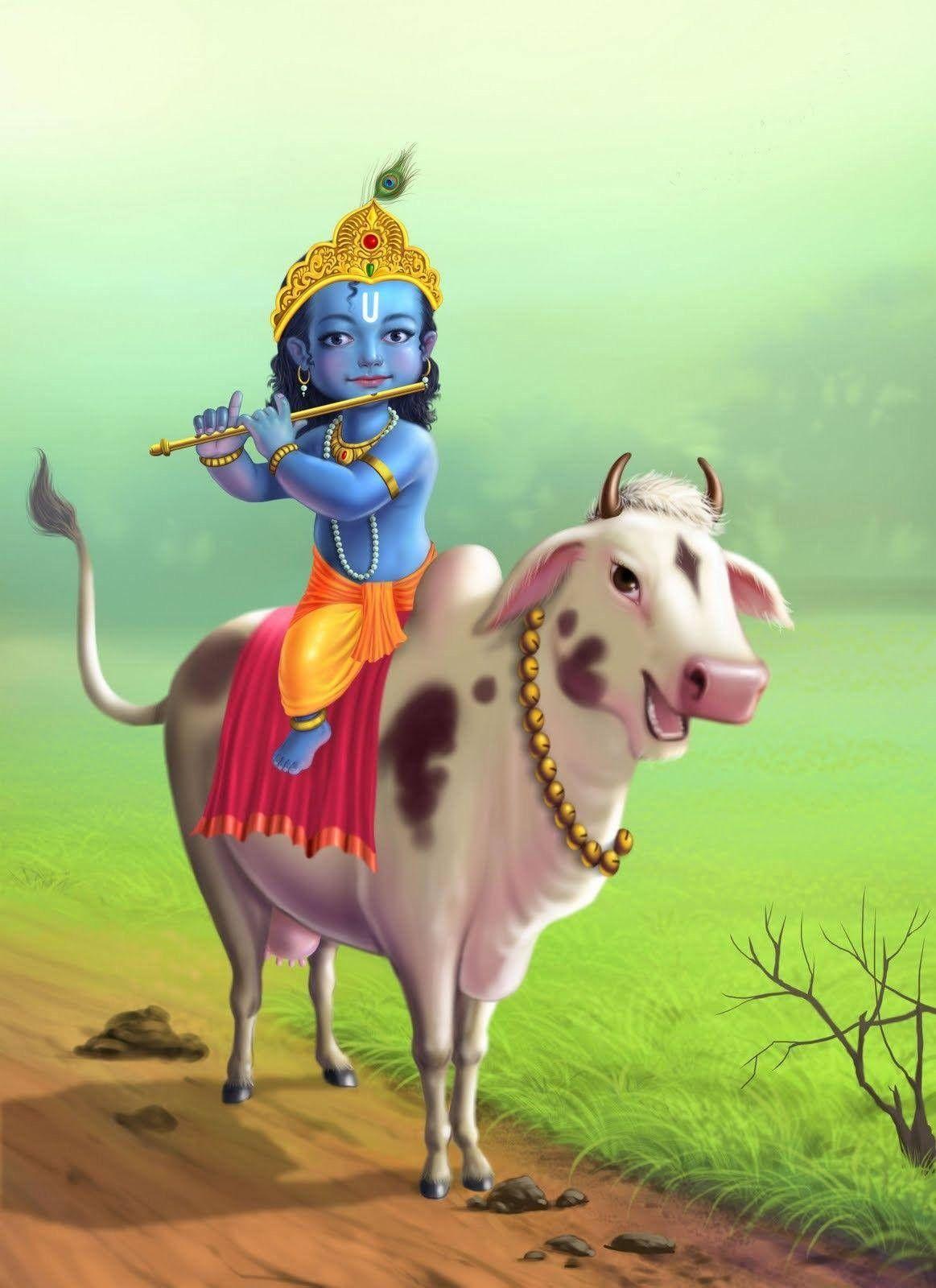 Krishna With Cow Wallpapers - Top Free Krishna With Cow Backgrounds ...