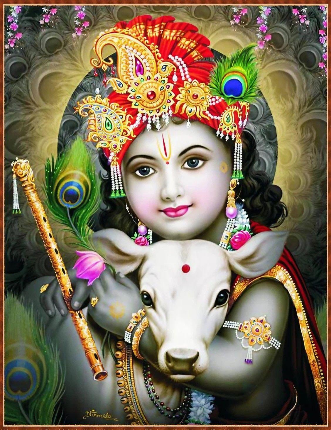 Krishna With Cow Wallpapers - Top Free Krishna With Cow Backgrounds - WallpaperAccess