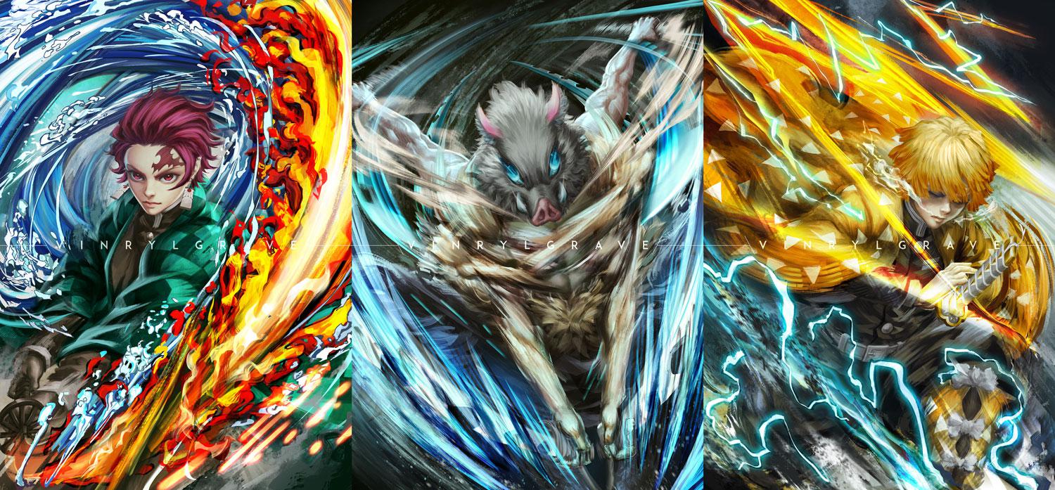 Demon Slayer Trio Wallpapers - Top Free Demon Slayer Trio Backgrounds ...