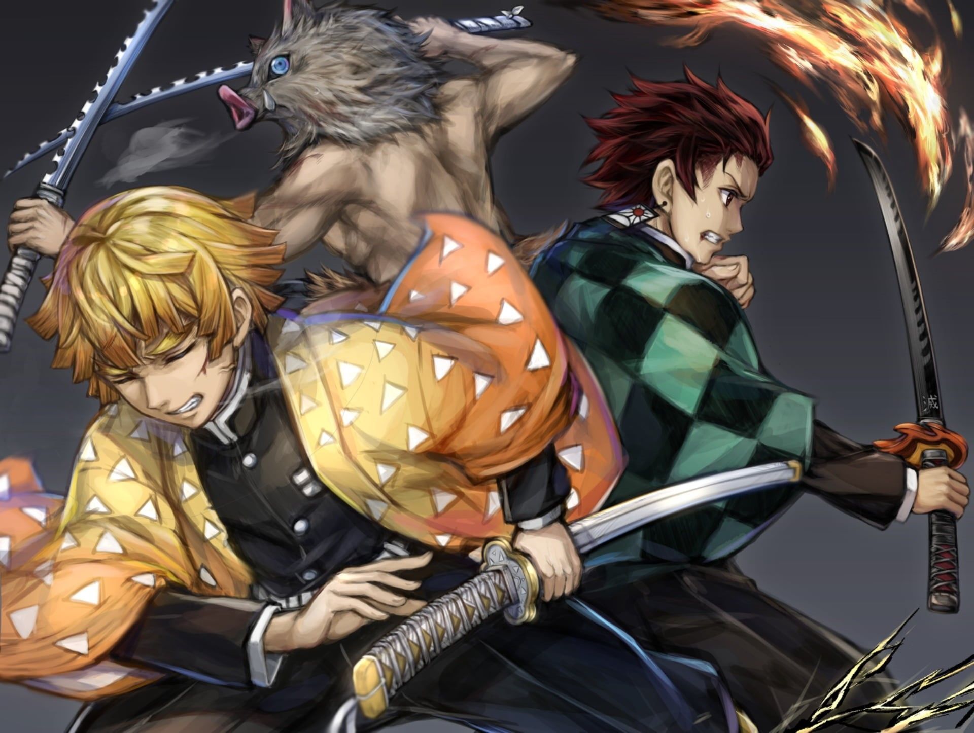 Demon Slayer Trio Wallpapers - Top Free Demon Slayer Trio Backgrounds ...
