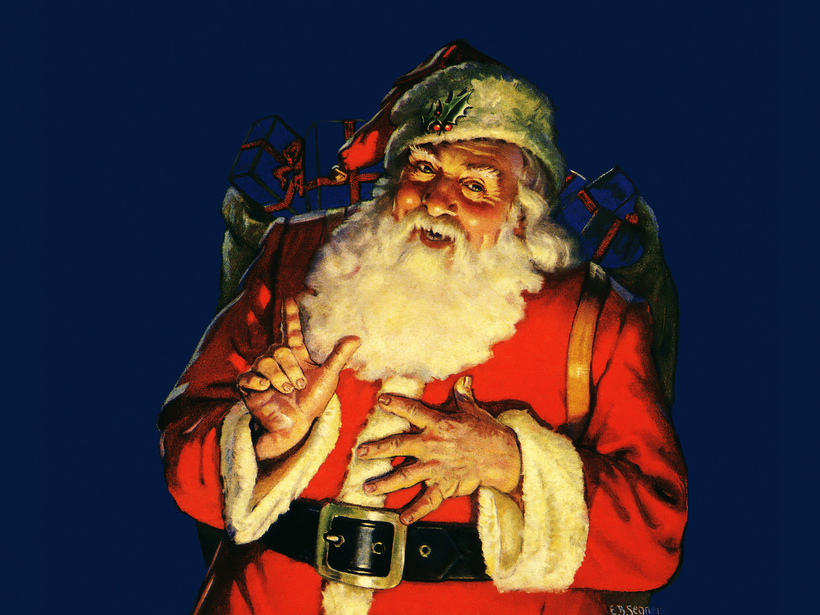 Vintage Santa Christmas Desktop Wallpapers - Top Free Vintage Santa ...
