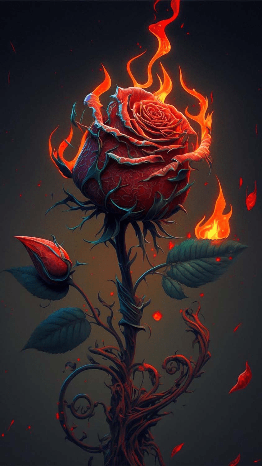 Rose On Fire Wallpapers - Top Free Rose On Fire Backgrounds ...