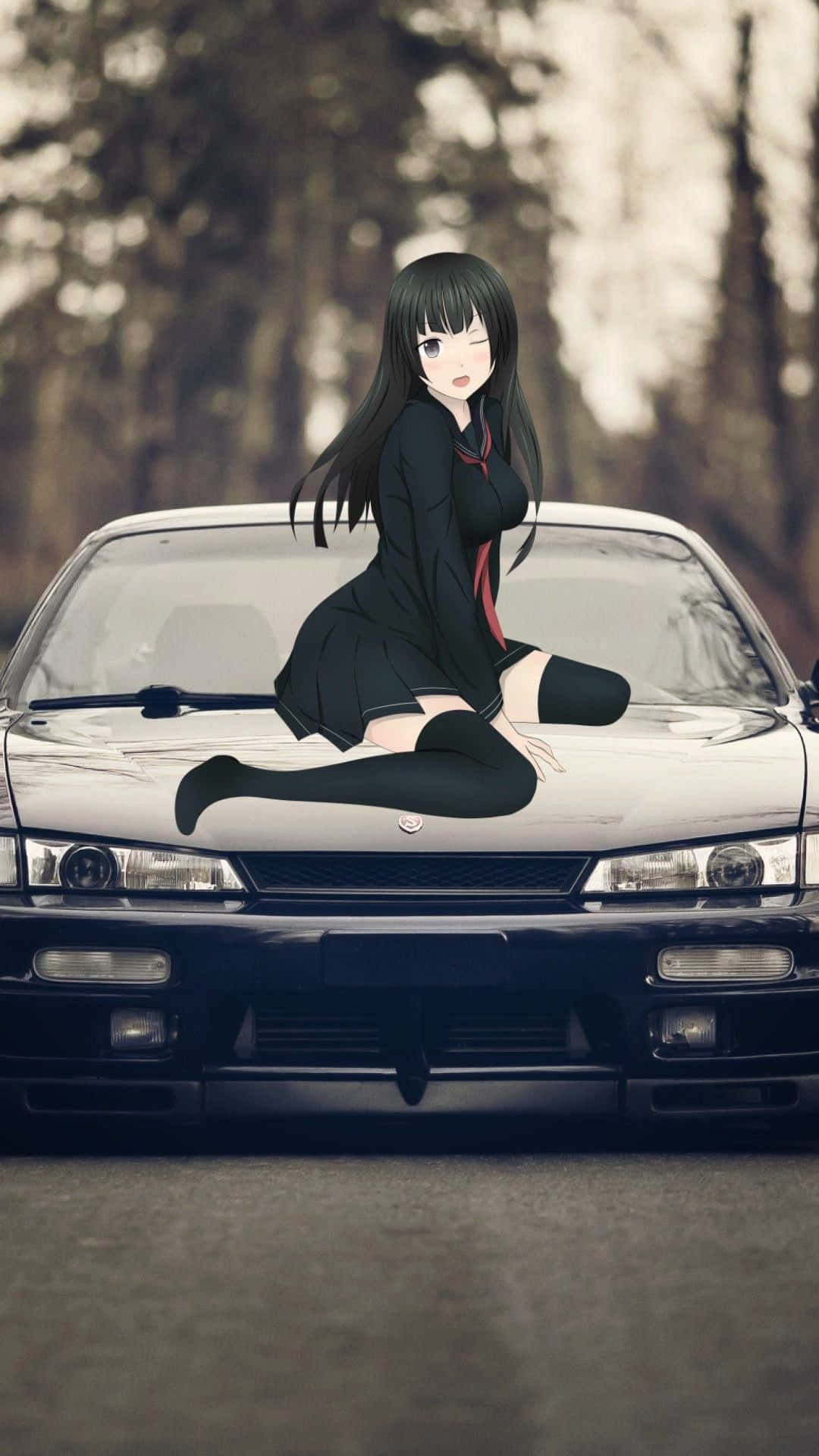 Anime Girl With Car Wallpapers - Top Free Anime Girl With Car ...